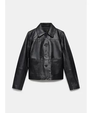 Mint Velvet Leather Jacket With Pocket Detail