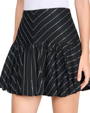 Sandro Striped Sequin Mini Skirt