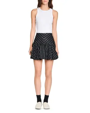 Sandro Striped Sequin Mini Skirt