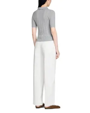 Sandro Pointelle Knit Sweater