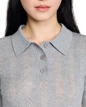 Sandro Pointelle Knit Sweater