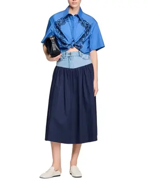 Sandro Embroidered Beaded Shirt