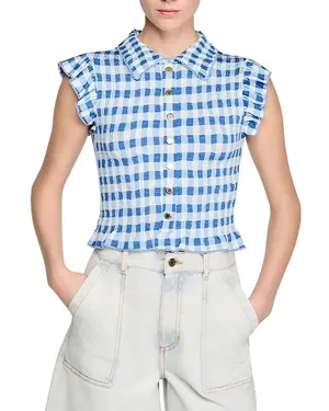 Sandro Shirred Blouses