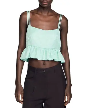 Sandro Ruffle Camis Tanks For Women