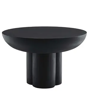 MODWAY Caspian Round Concrete Coffee Table - Black