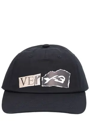 Y - 3 Logo Print Baseball Cap - Black