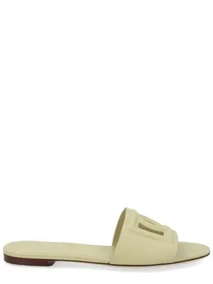 Dolce & Gabbana Slide Sandal With Logo - Green