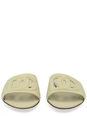 Dolce & Gabbana Slide Sandal With Logo - Green