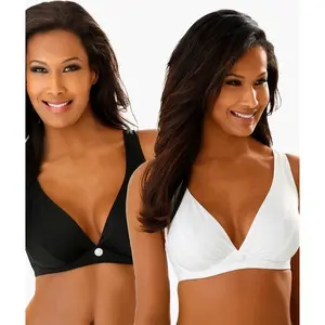 LASCANA 2 Pk Underwire Cleavage Bras - Black & White