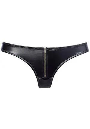 LASCANA Faux Leather Zip Thong