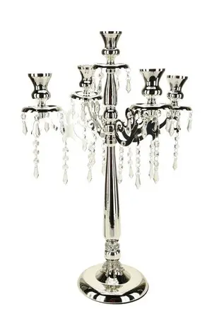 MARK ROBERTS Jeweled Pedestalcandelabra - Silver
