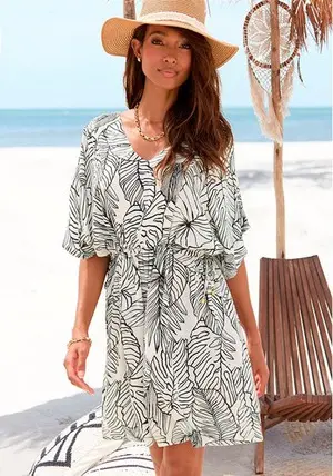 LASCANA Palm Print Cover Up