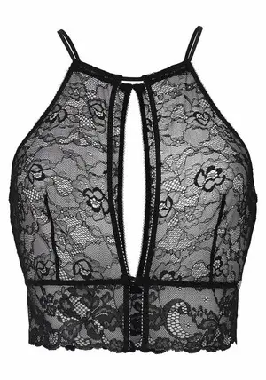 LASCANA Lace Keyhole Lingerie Top