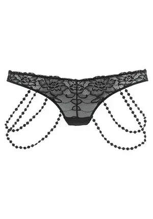LASCANA Strappy Lace Thong - Black