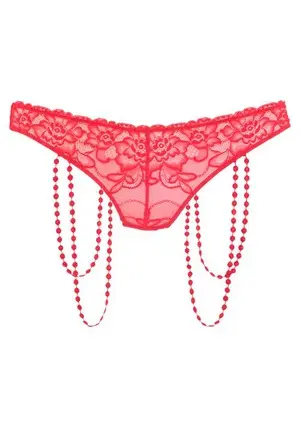 LASCANA Strappy Lace Thong - Red