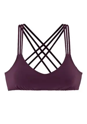 LASCANA Strappy Scoop Bikini Top - Wine