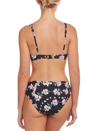 LASCANA Trimmed Underwire Bikini Top - Black Printed
