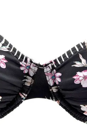 LASCANA Trimmed Underwire Bikini Top - Black Printed