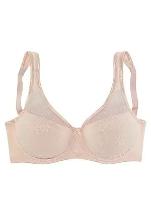 LASCANA Lace Overlay T-shirt Bra