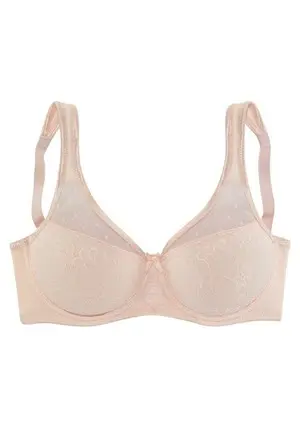LASCANA Lace Overlay T-shirt Bra