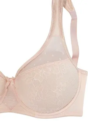 LASCANA Lace Overlay T-shirt Bra