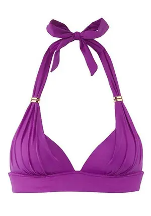 LASCANA Hardware Detail Triangle Bikini Top - Purple