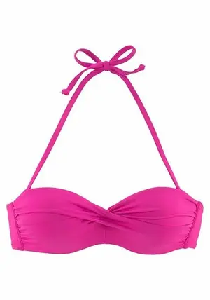 LASCANA Twist Bandeau Bikini Top - Pink