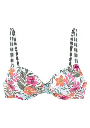 LASCANA Underwire Bikini Top - White Printed