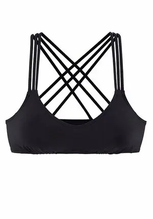 LASCANA Strappy Scoop Bikini Top - Black