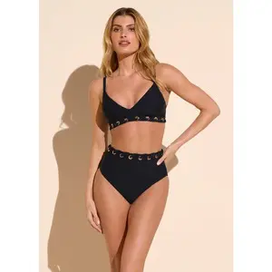 STYLEST Dreamlift Push-up Grommet Bikini Top - Caviar