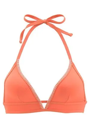 LASCANA Plunge Triangle Bikini Top - Coral