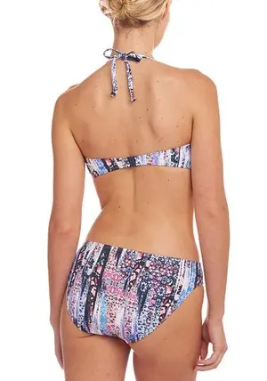 LASCANA Underwire Bandeau Bikini Top - Dark Blue Multi