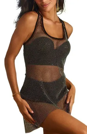 LASCANA Rhinestone Mesh Negligee