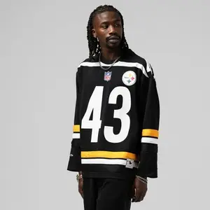 Mitchell & Ness Troy Polamalu Pittsburgh Steelers Hockey Jersey - Black
