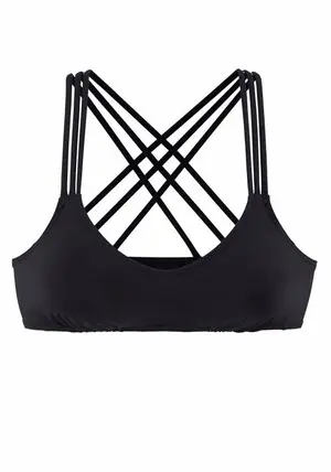 LASCANA Strappy Scoop Bikini Top - Black