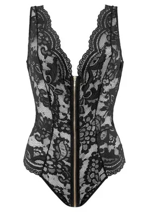 LASCANA Lace Teddy With Zipper