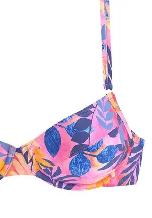LASCANA Tropical Print Underwire Bikini Top - Pink-printed