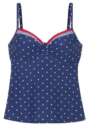 LASCANA Striped Polka Dot Tankini Top