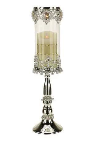 MARK ROBERTS Jeweled Hurricane Pillarholder