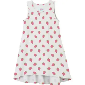 SARA’S PRINTS Sleeveless Hi Lo Nightgown - Strawberries