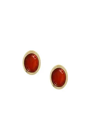 RETRO CHIC Babylon Agate Drop Earrings - Red