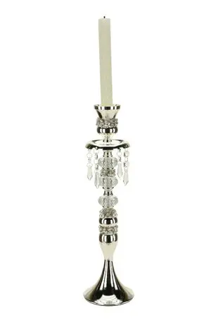 MARK ROBERTS Jeweled Hanging Crystal Pedestal - Silver