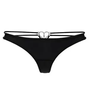 LASCANA Strappy Heart Thong - Black