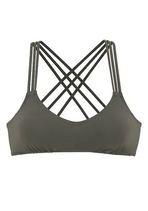 LASCANA Strappy Scoop Bikini Top - Khaki