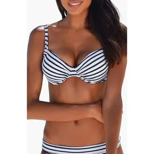 LASCANA Pattern Underwire Bikini Top Navy Striped