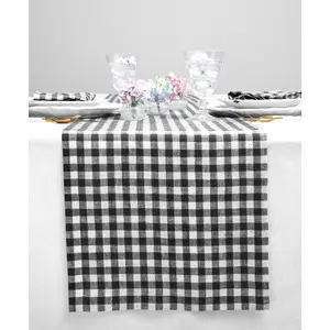 Solino Home Linen Table Runner For Dining Table Black