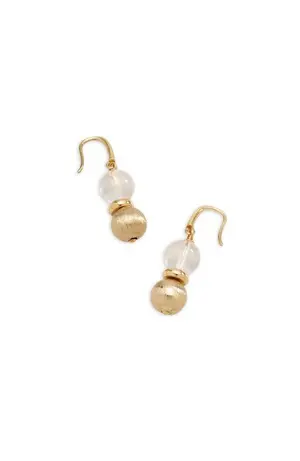 RETRO CHIC Eden Seed Dew Earrings - Gold & Crystal Clear