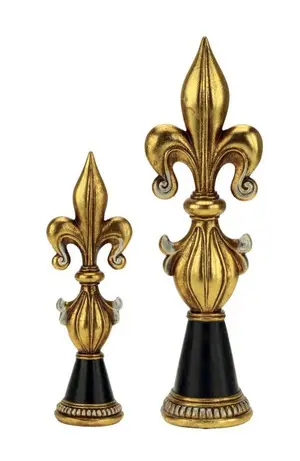 MARK ROBERTS Jeweled Fleur De Lis Finials