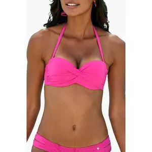 LASCANA Twist Bandeau Bikini Top - Pink