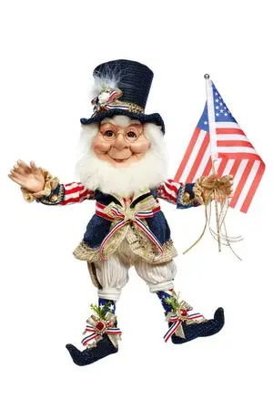 MARK ROBERTS Star Spangled Banner Elf - Blue